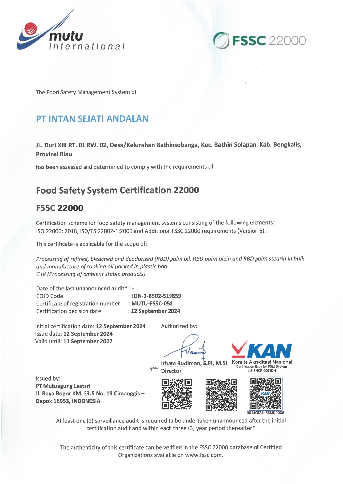 Standard and Certification | PT Mahkota Group Tbk (MGRO)